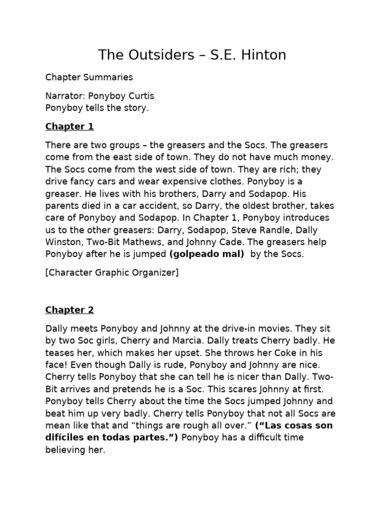 The Outsiders - S.E. Hinton | PDF