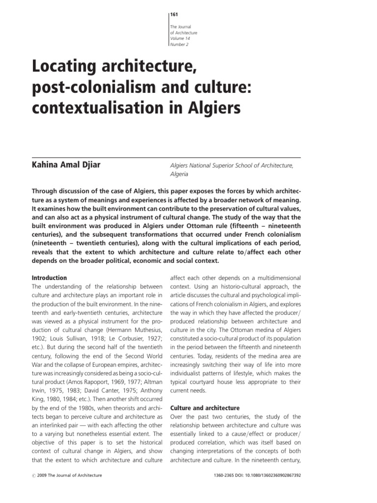 Pdau ALGER | PDF | Colonialism | Postcolonialism