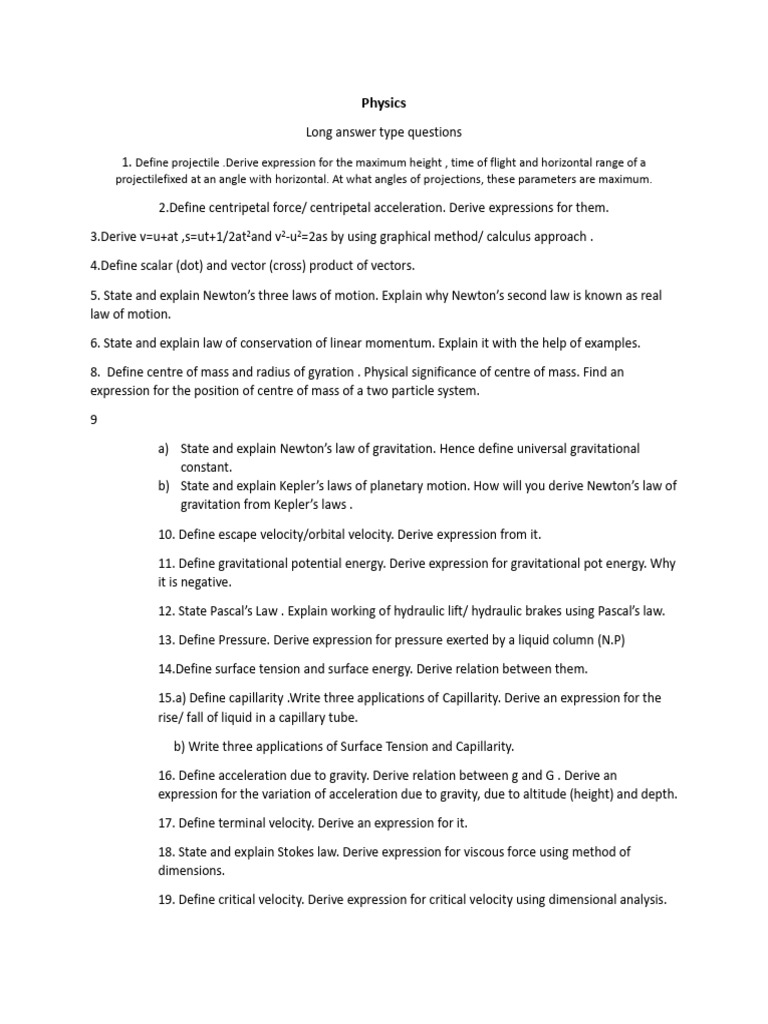Physics 11th Class Paper-2 | PDF | Velocity | Acceleration