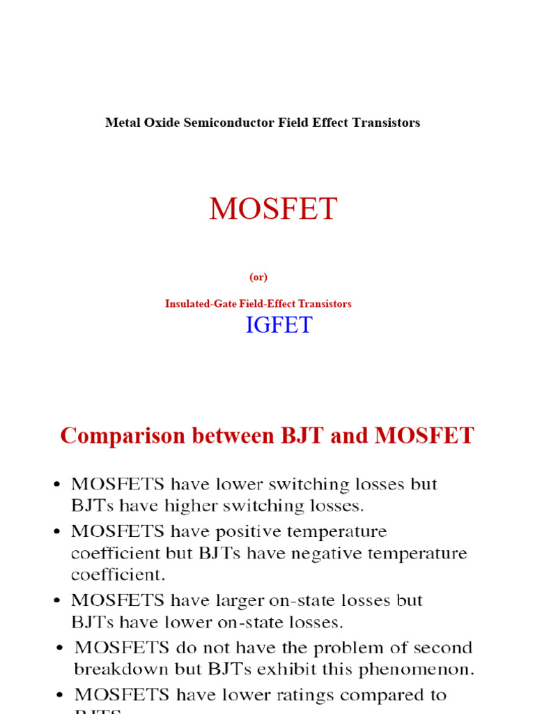 mosfet class | PDF | Field Effect Transistor | Mosfet