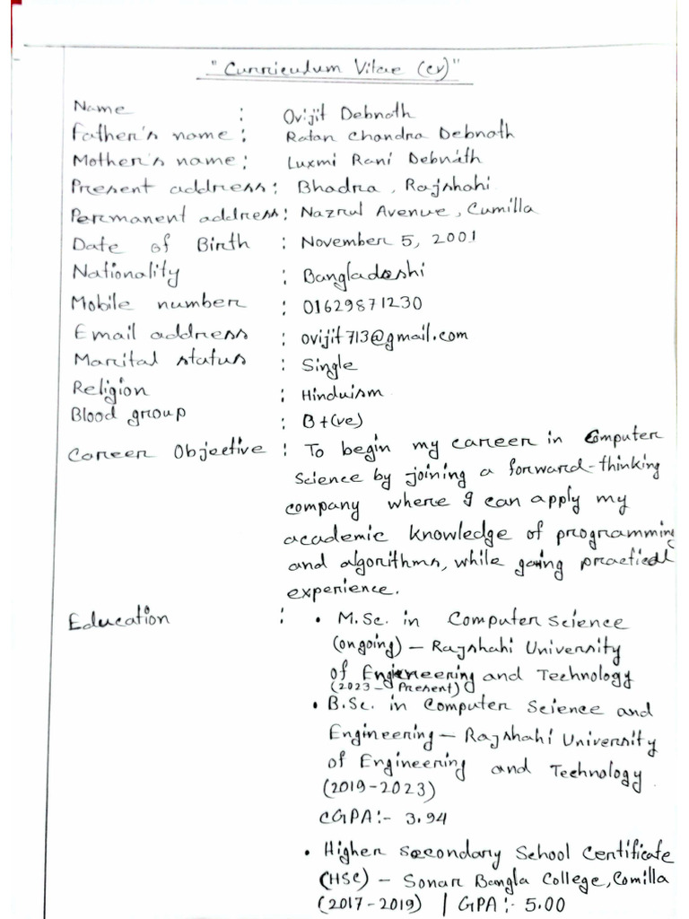 CV Writting | PDF