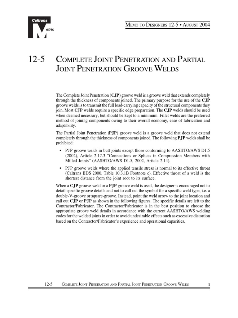 Complete Joint Penetration Weld | PDF | Welding | Construction