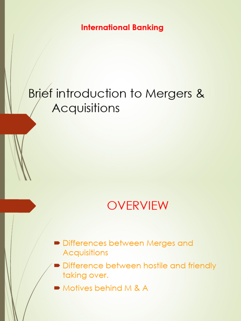 Mergers and Acquisitions Overview Guide | PDF | Mergers And ...