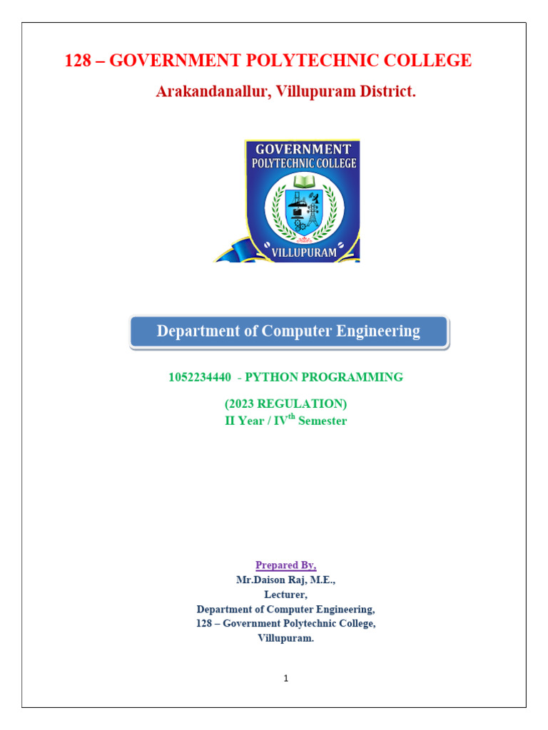 Full Python Programming Lab Manual (1-10) | PDF | String (Computer ...