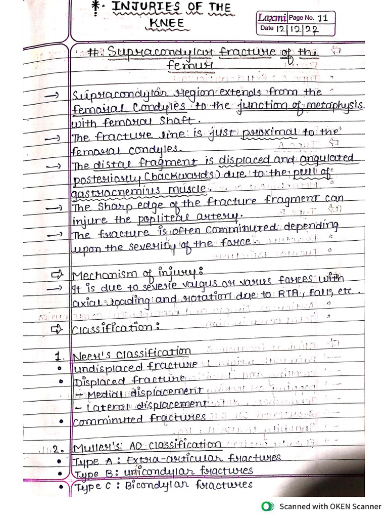 Supracondylar Fracture Of Femur Pdf