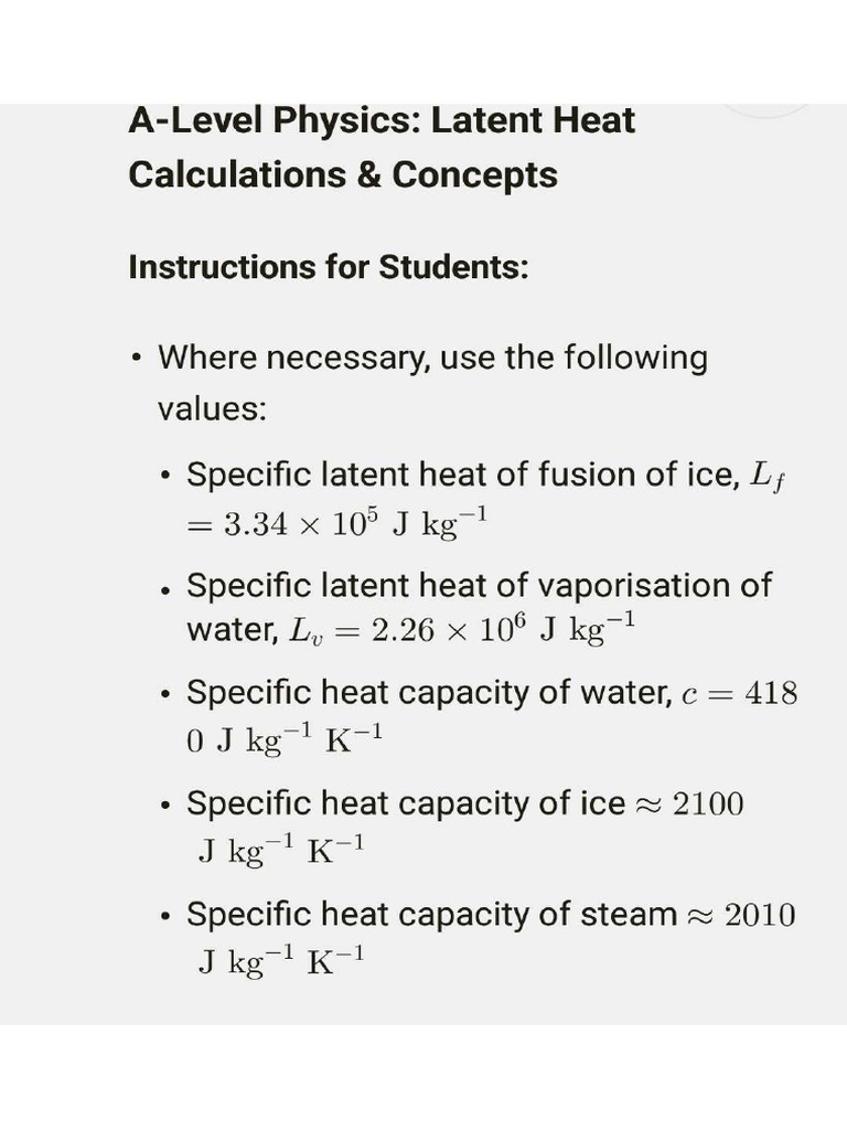 Latent Heat, Fusion & Vaporisation | PDF