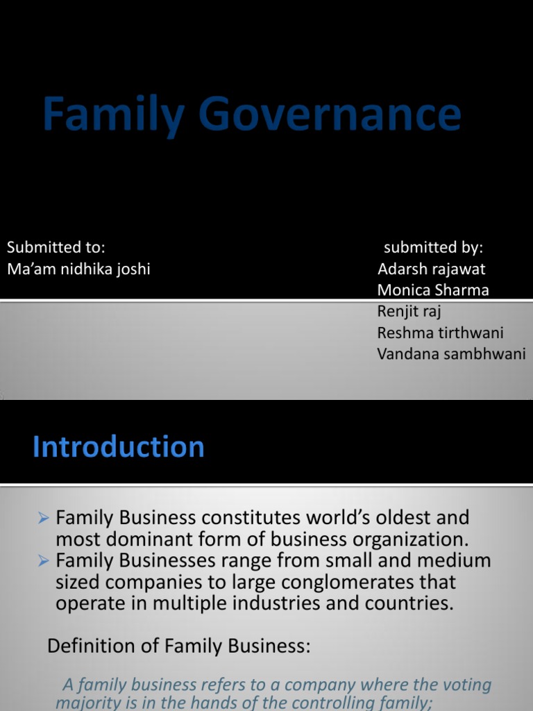 Family Governance | PDF | Governance | Board Of Directors