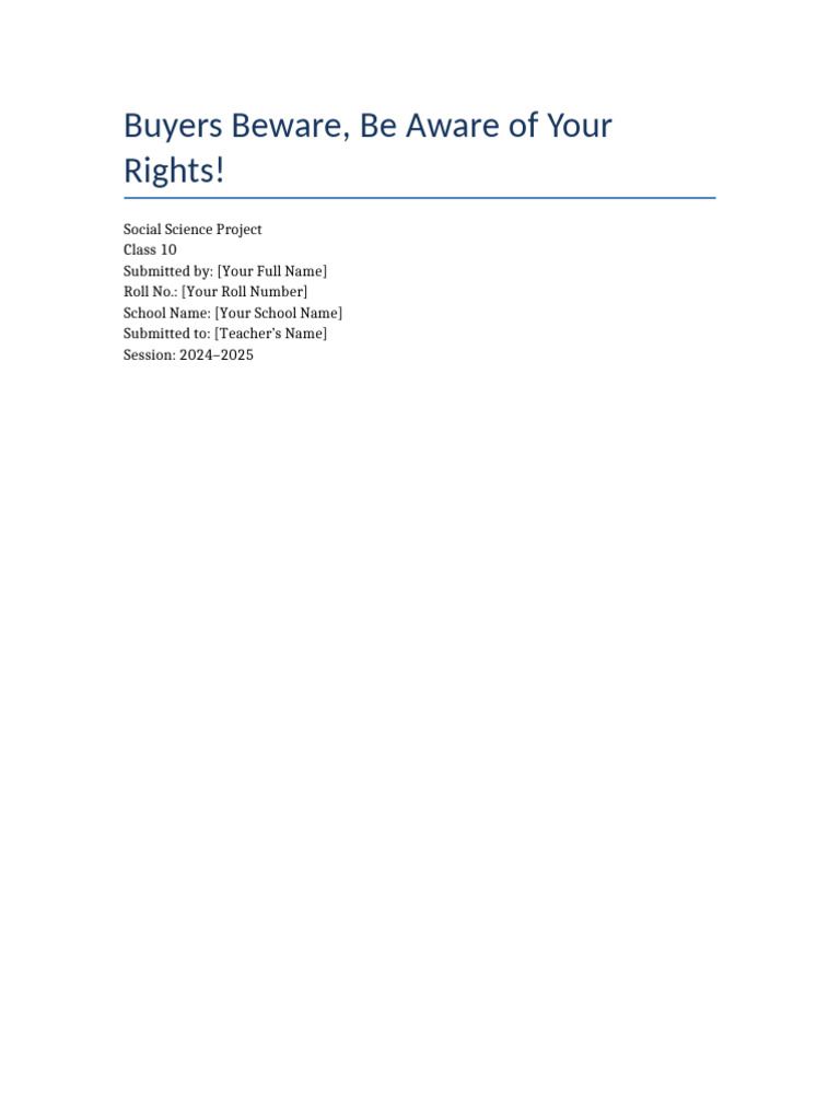 Understanding Consumer Rights in India | PDF