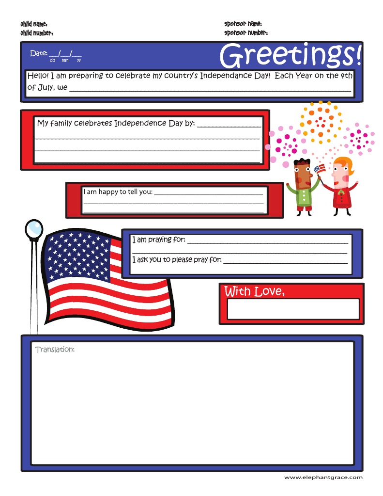 Letter Template 4th of July | PDF