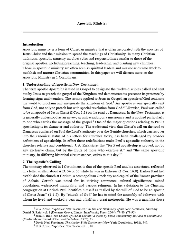 Understanding Apostolic Ministry | PDF | Paul The Apostle | First ...