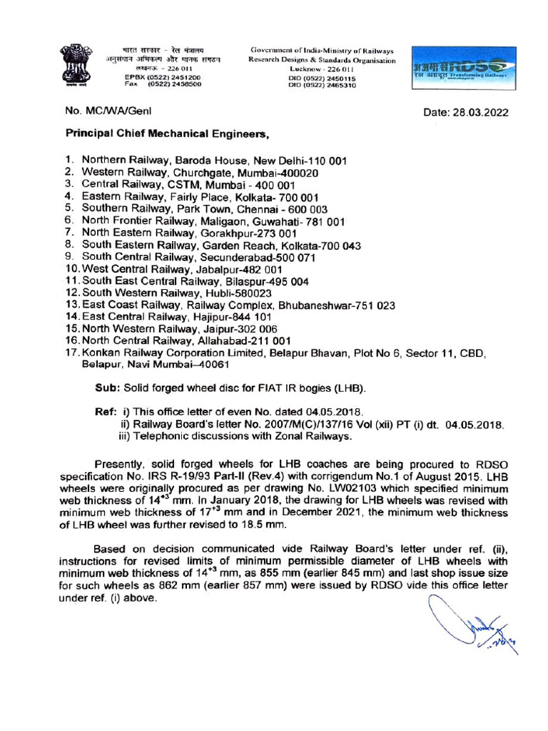LHB Wheel Dia | PDF | Rail Transport | Land Transport