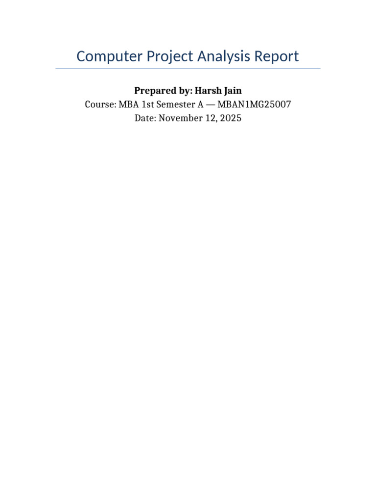 Project Analysis Report | PDF | Marketing | Qualitative Research