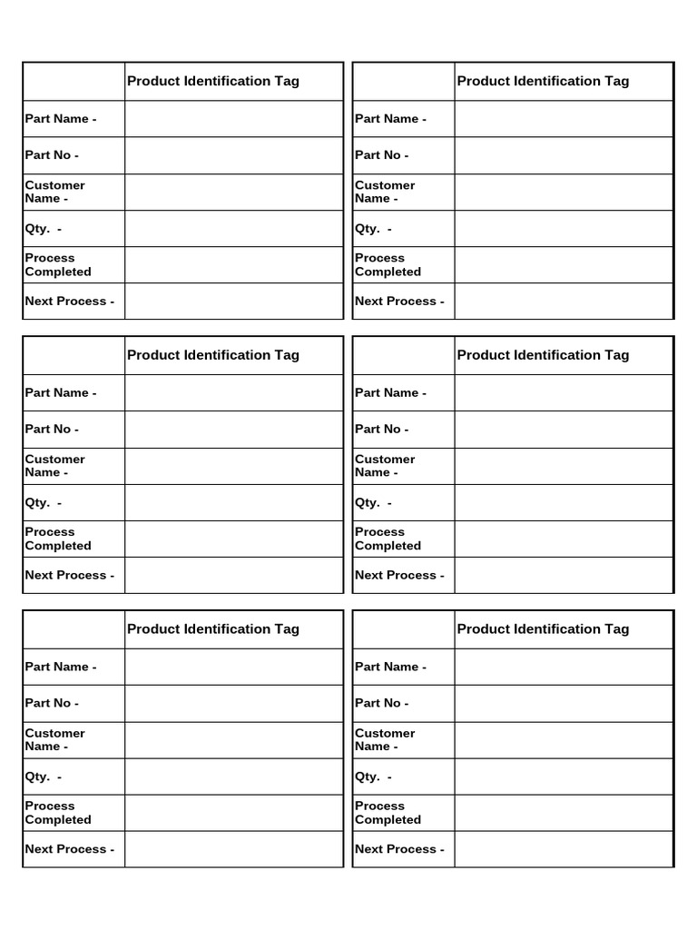 TAG - Shop Floor | PDF