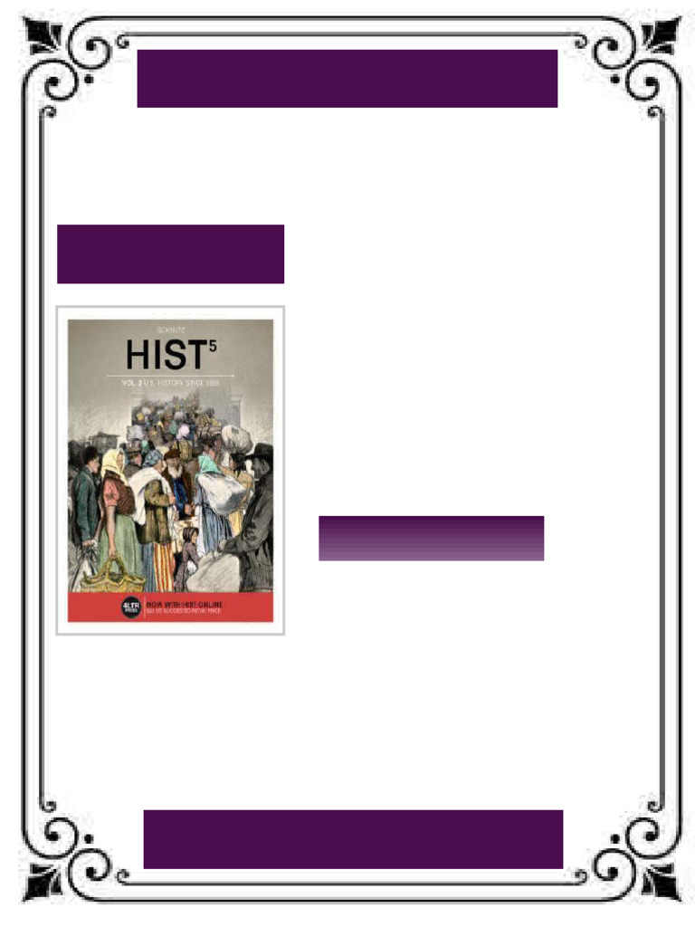 HIST 5, Vol. 2: U.S. History Since 1865 Kevin M. Schultz Ready to Read | PDF