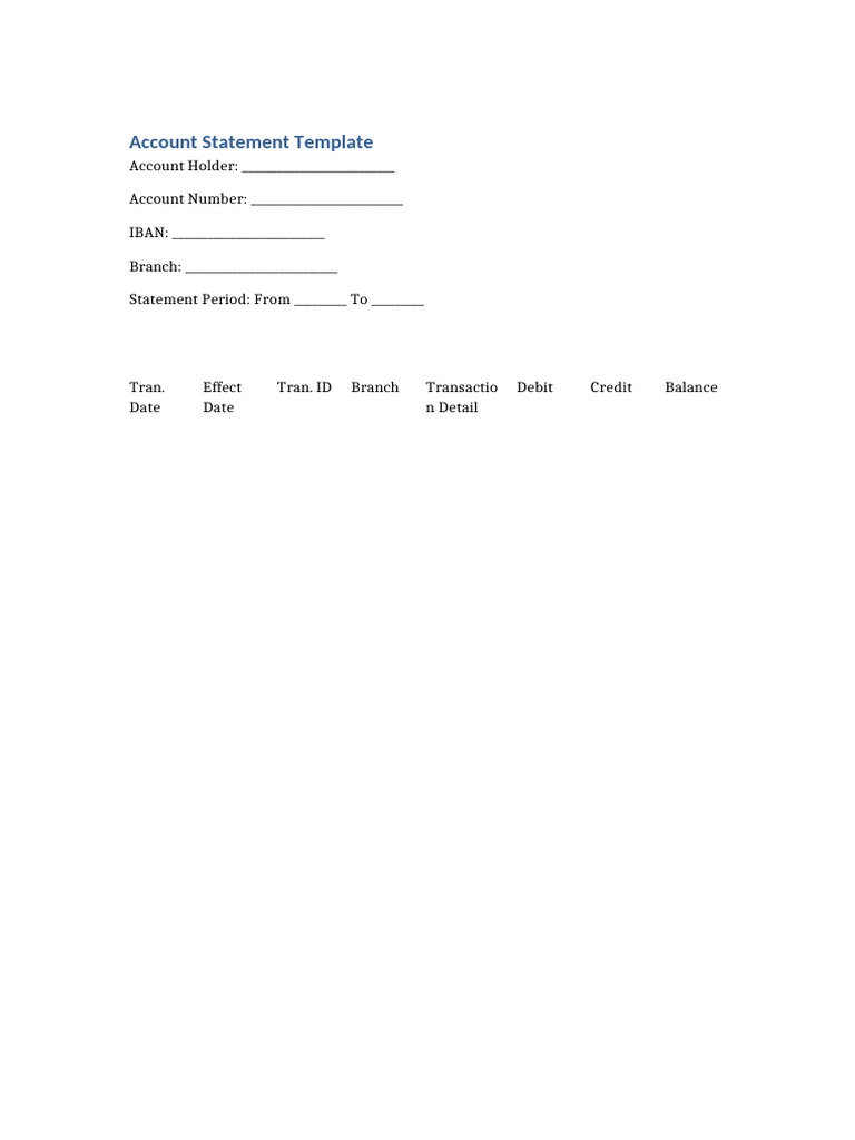 Account Statement Template | PDF