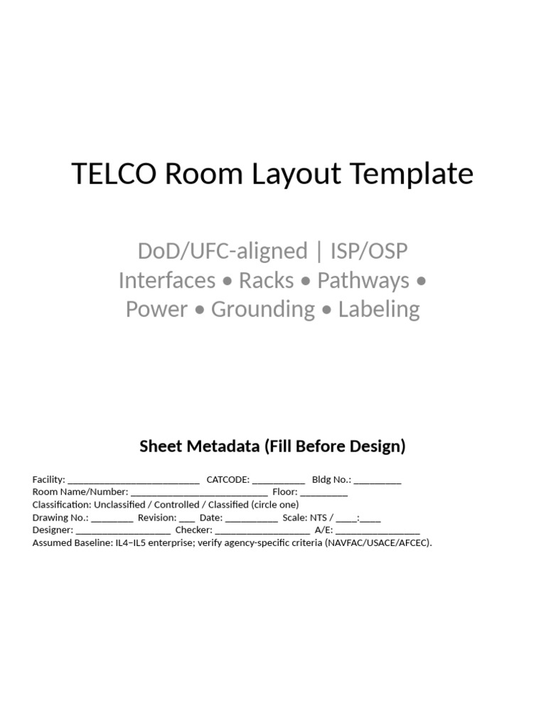 TELCO Room Layout Design Template | PDF | Electrical Equipment | Wire