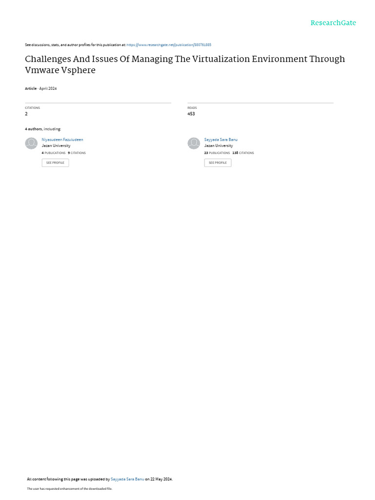 Challenges and Issues of Managing the Virtualization Environment Through Vmware Vsphere | PDF ...
