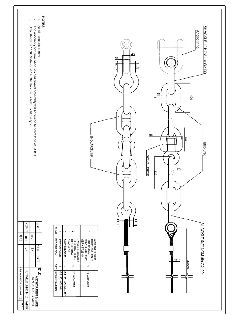 Anchor Ring & Wire Rope Arrangement 21 | PDF | Manufactured Goods