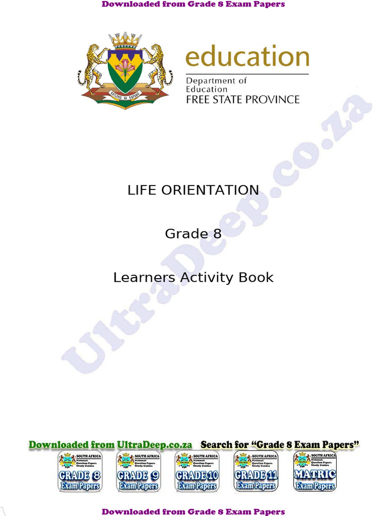 Grade 8 Life Orientation Learner Acitivty Book - UltraDeep - Co.za | PDF | Learning | Cognition
