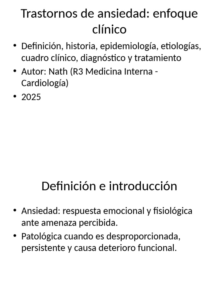 Presentacion Ansiedad R3 Nath | PDF | Ansiedad | Inhibidor selectivo de la recaptación de serotonina