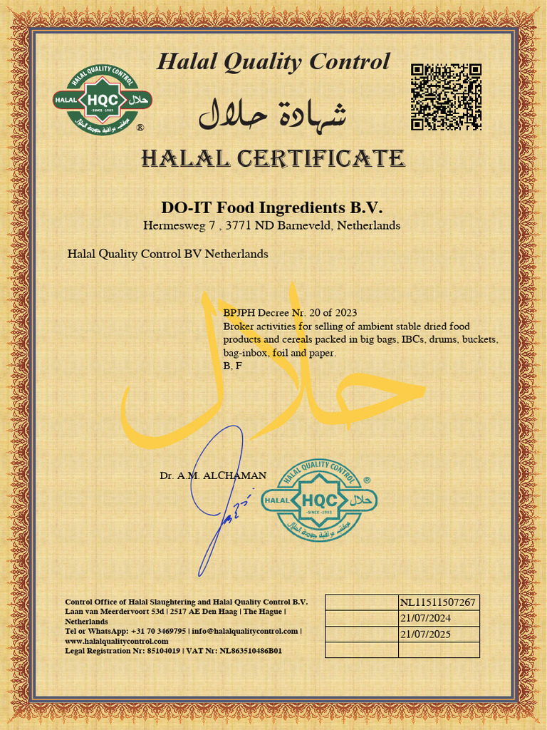 Halal Certificate | PDF | Flour | Whole Grain