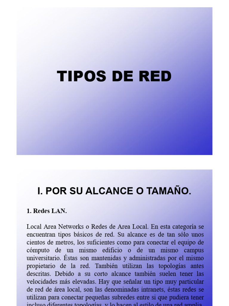 Clasificación de Tipos de Redes | PDF | Red de computadoras | Topología ...