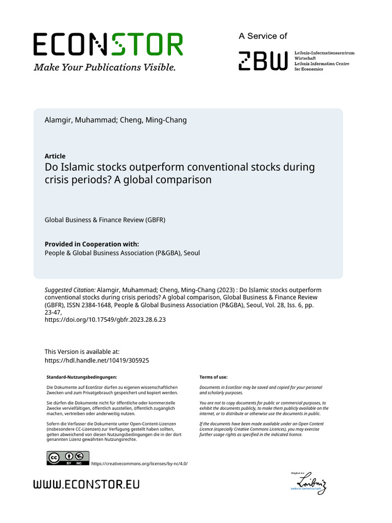 Do Islamic Stocks Outperform Conventional Stocks During Crisis | PDF ...