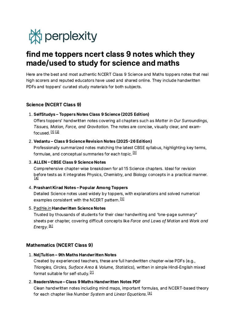 Find Me Toppers Ncert Class 9 Notes Which They Mad | PDF | Mathematics ...