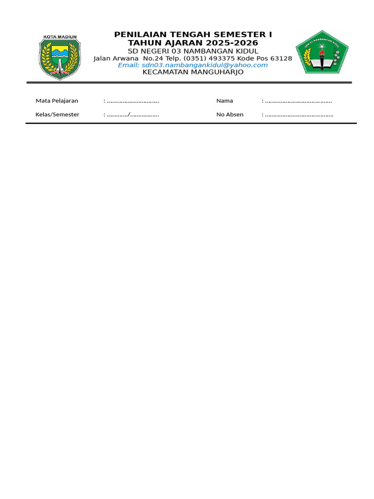 Kop PTS I 25-26 | PDF