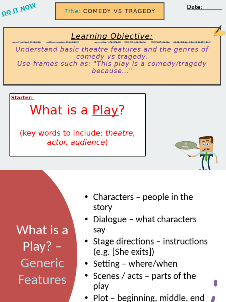 Comedy Vs Tragedy Lesson | PDF | Comedy | Tragedy