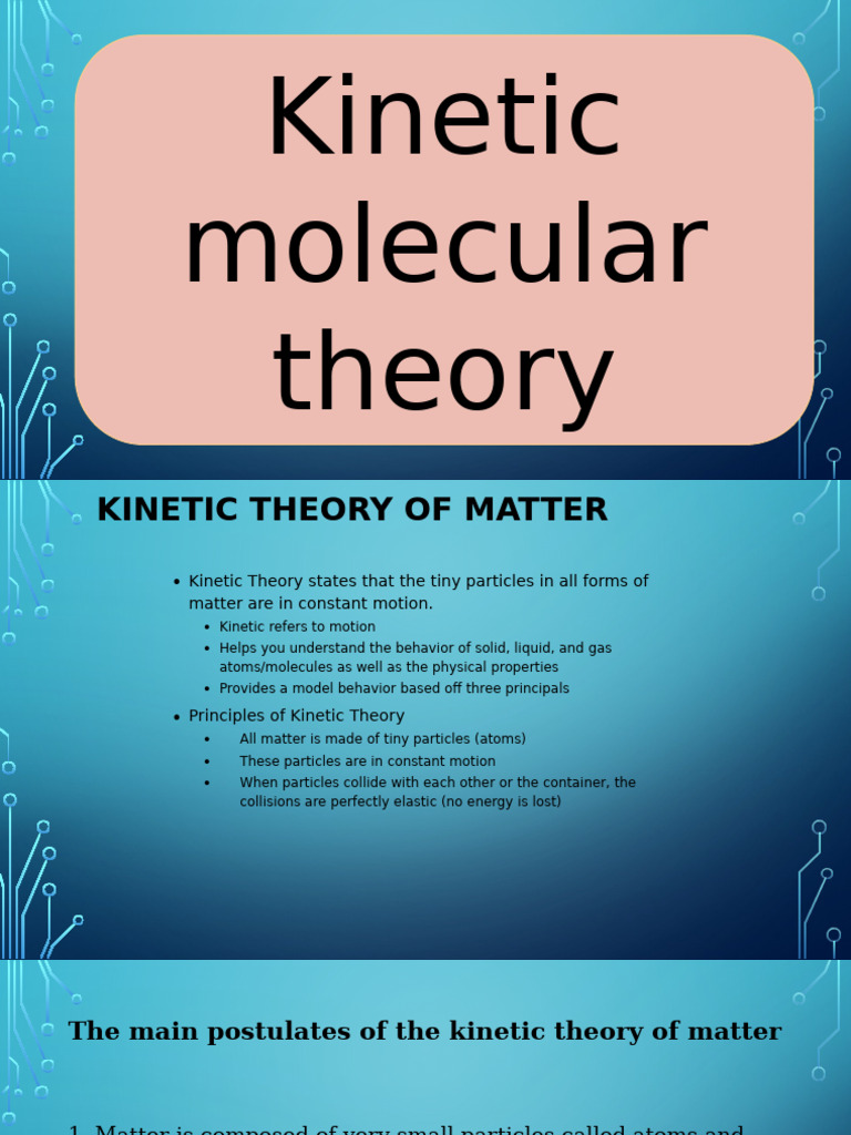 PPT - Kinetic Molecular Theory | PDF | Gases | Molecules