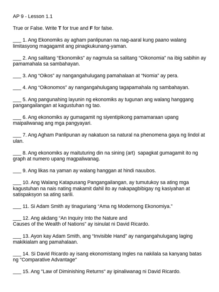 AP 9 - Lesson 1.1 | PDF