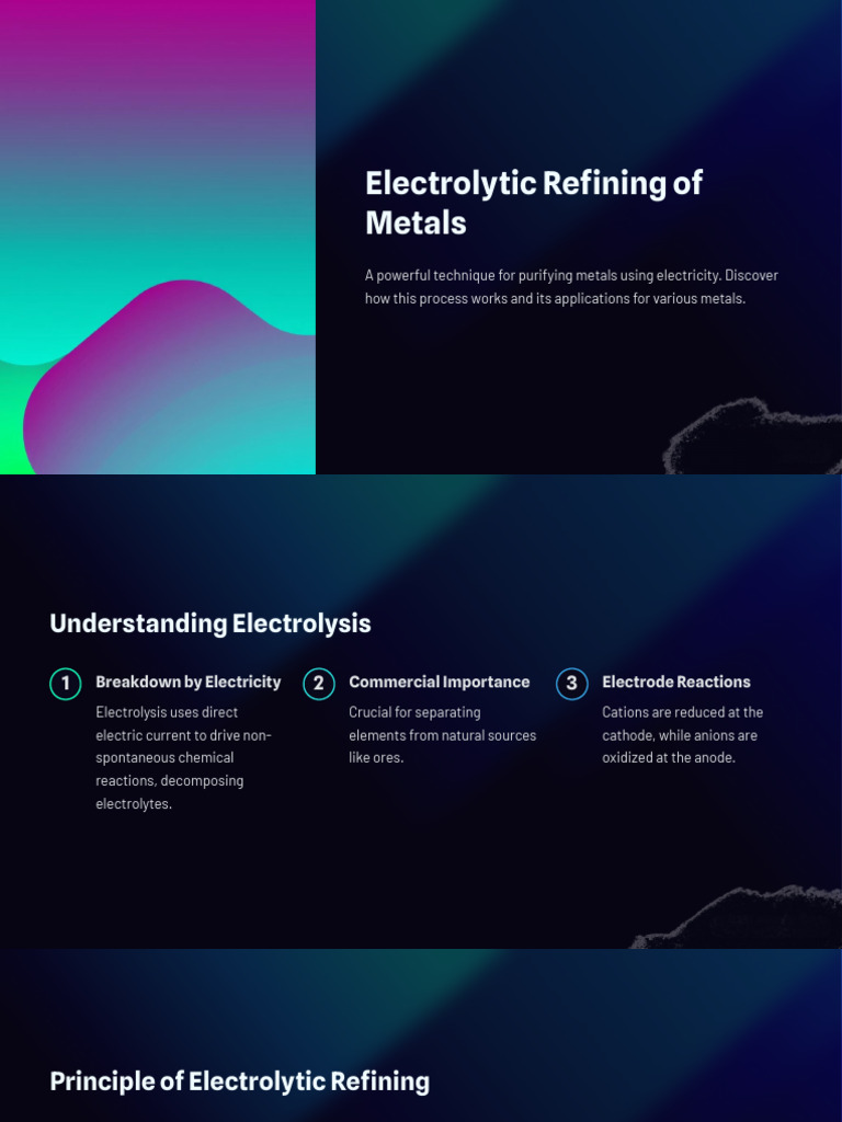 Electrolytic Refining of Metals Explained | PDF | Anode | Silver