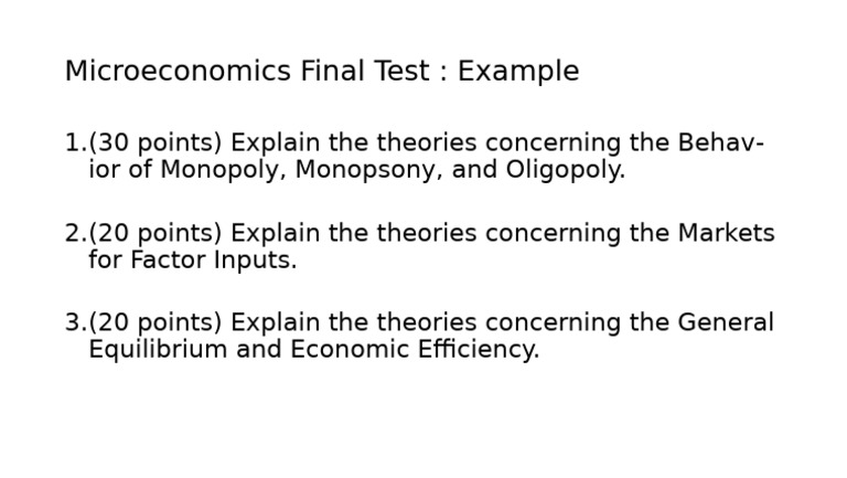 Microeconomics Final Example | PDF