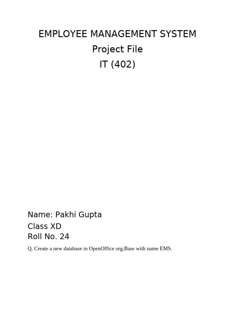 Employee Management System (Project File) | PDF