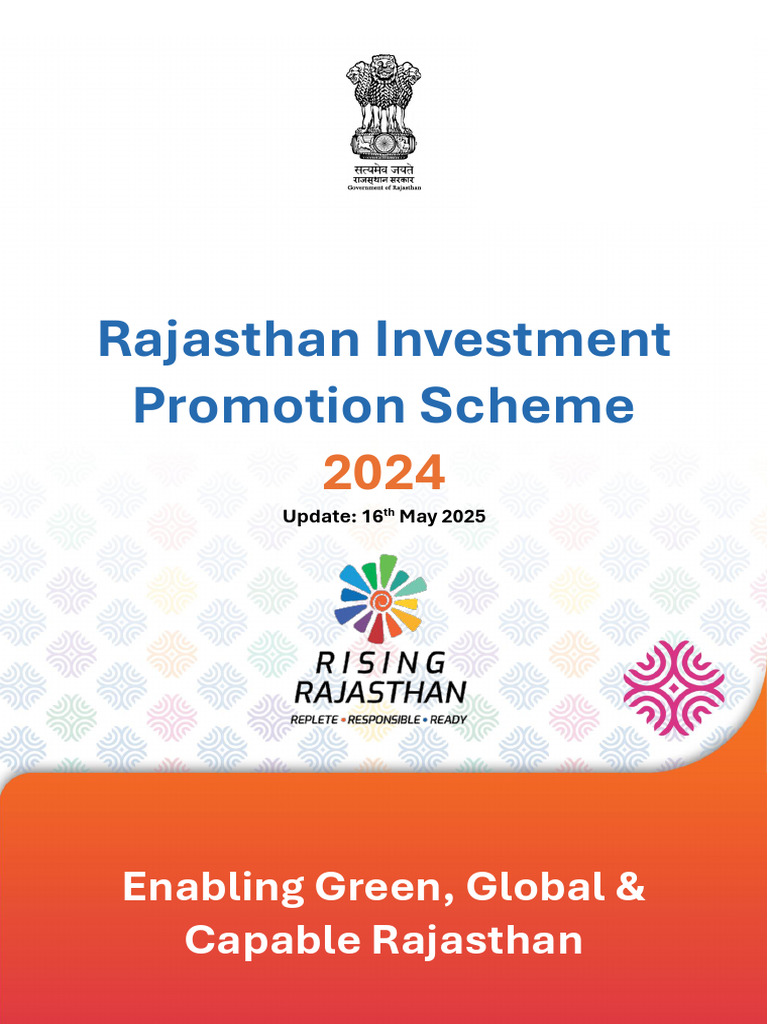 Rajasthan Investment Promotion Scheme 2024 | PDF | Gross Domestic ...