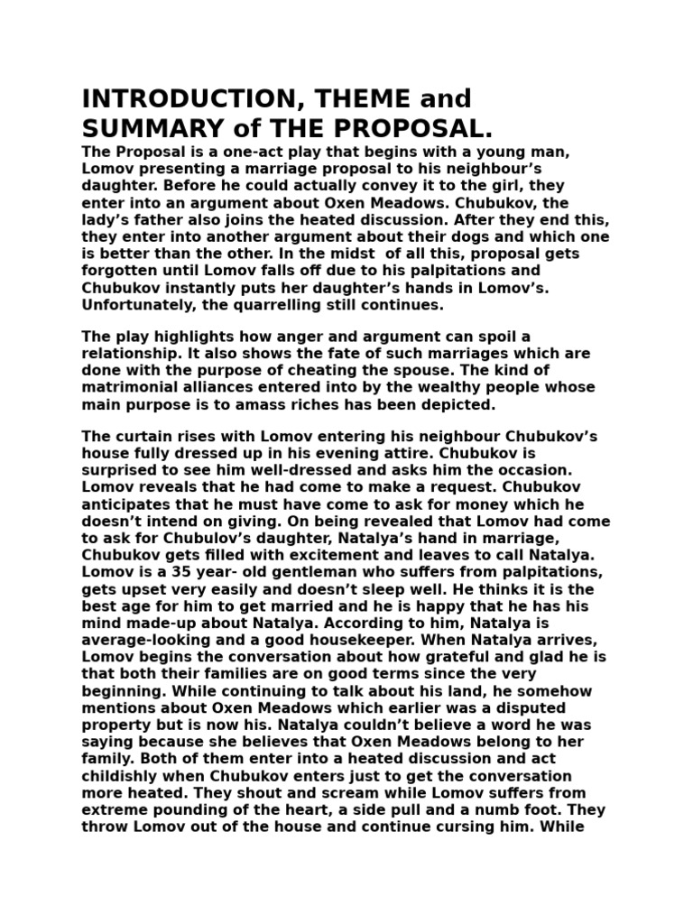 Introduction, Theme and Summary of the Proposal. | PDF