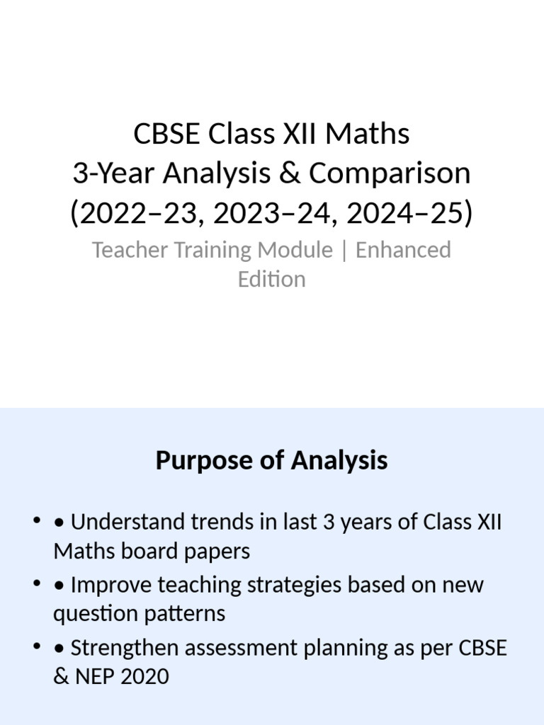 CBSE Maths 3year Comparison Enhanced | PDF | Teachers | Mathematics