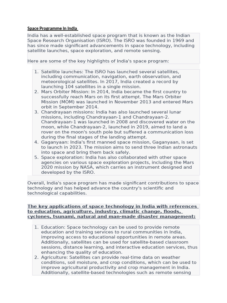 Space Programme and Applications | PDF | Tropical Cyclones | Nasa