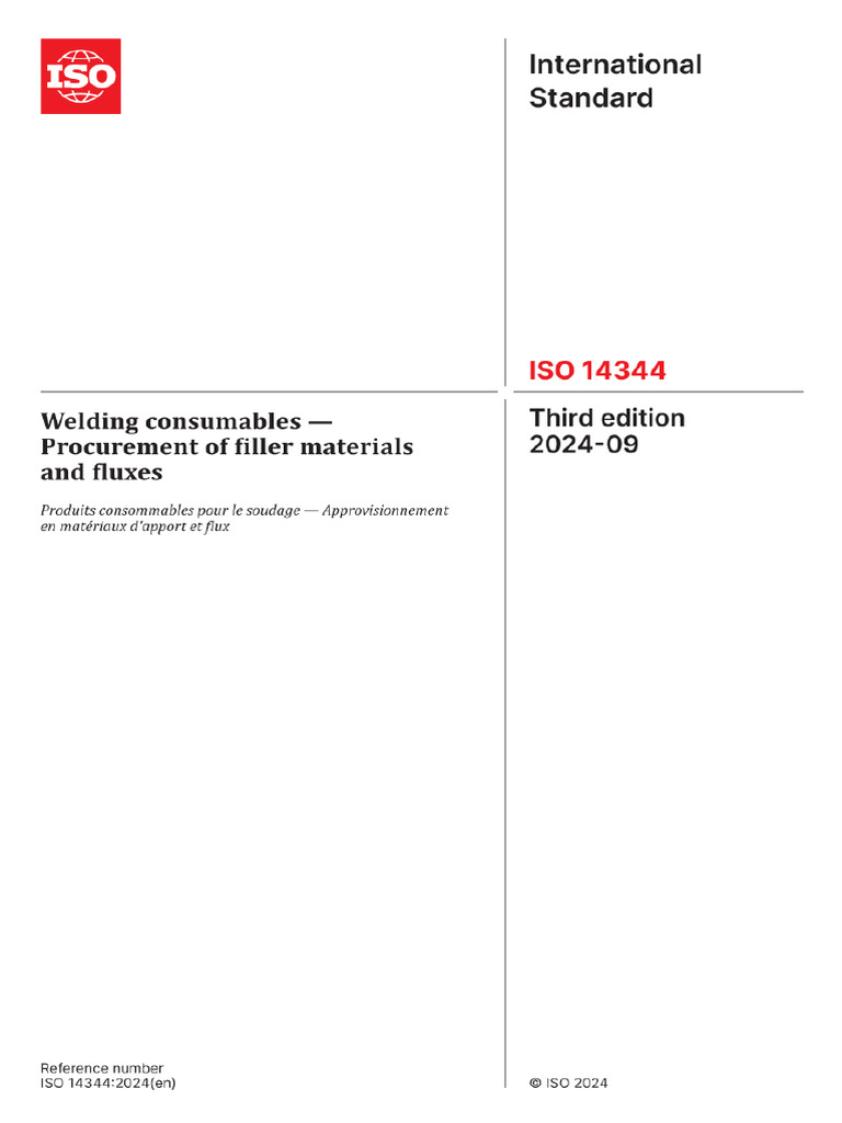 ISO-14344-2024 | PDF | Welding | Construction