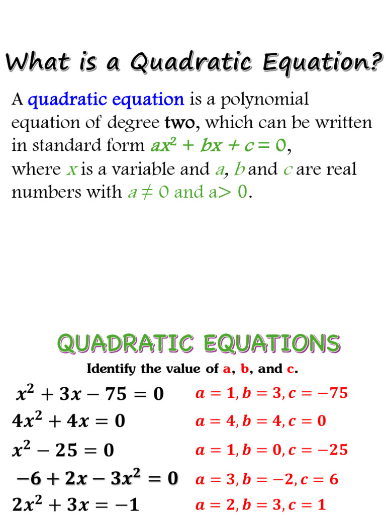 NOTES Quadratic Equations | PDF | Quadratic Equation | Equations