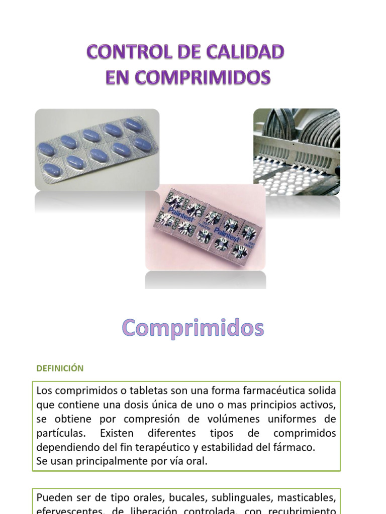 Tipos y fabricación de comprimidos farmacéuticos | PDF | Tableta ...