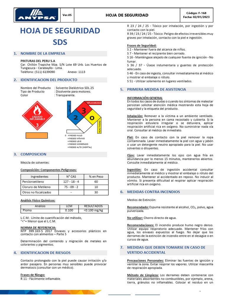 Solvente dieléctrico SDL 25 | PDF | Solvente