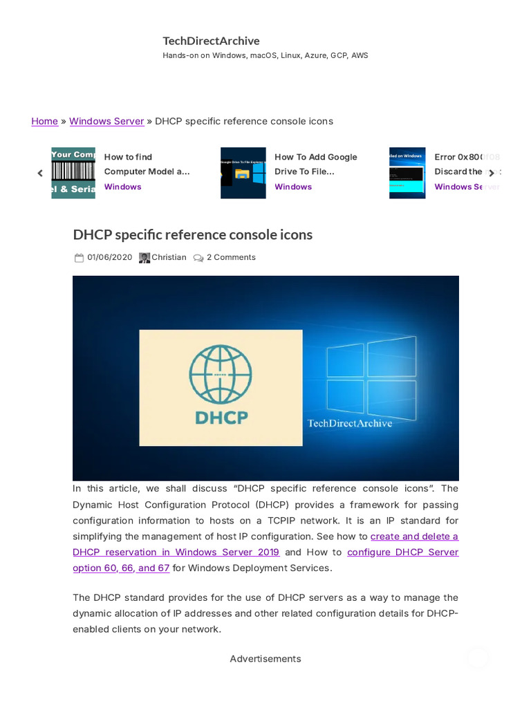 DHCP Console Icon Reference Guide | PDF | Ip Address | Computer Networking