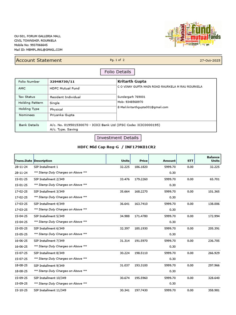 HDFC Mutual Fund_10272114 | PDF | Money | Economies