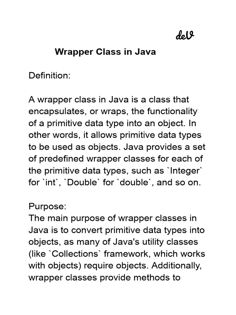 Wrapper Classes.dev | PDF | Data Type | Computer Programming