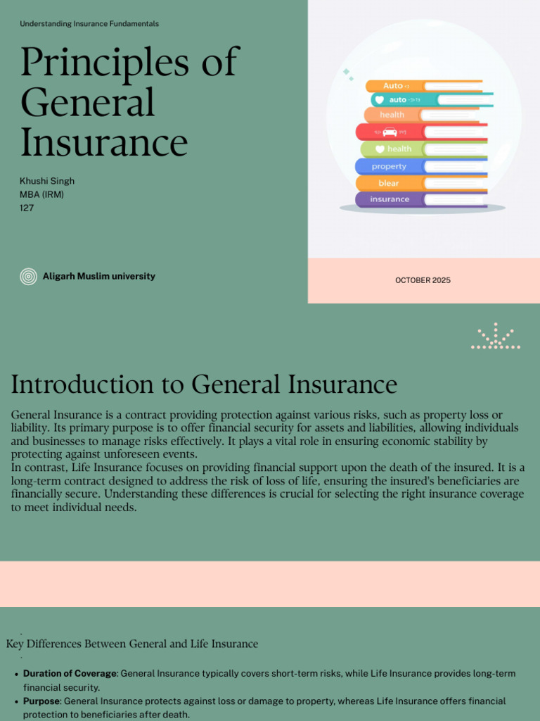 Presentation - Principles and Classification of General Insurance ...