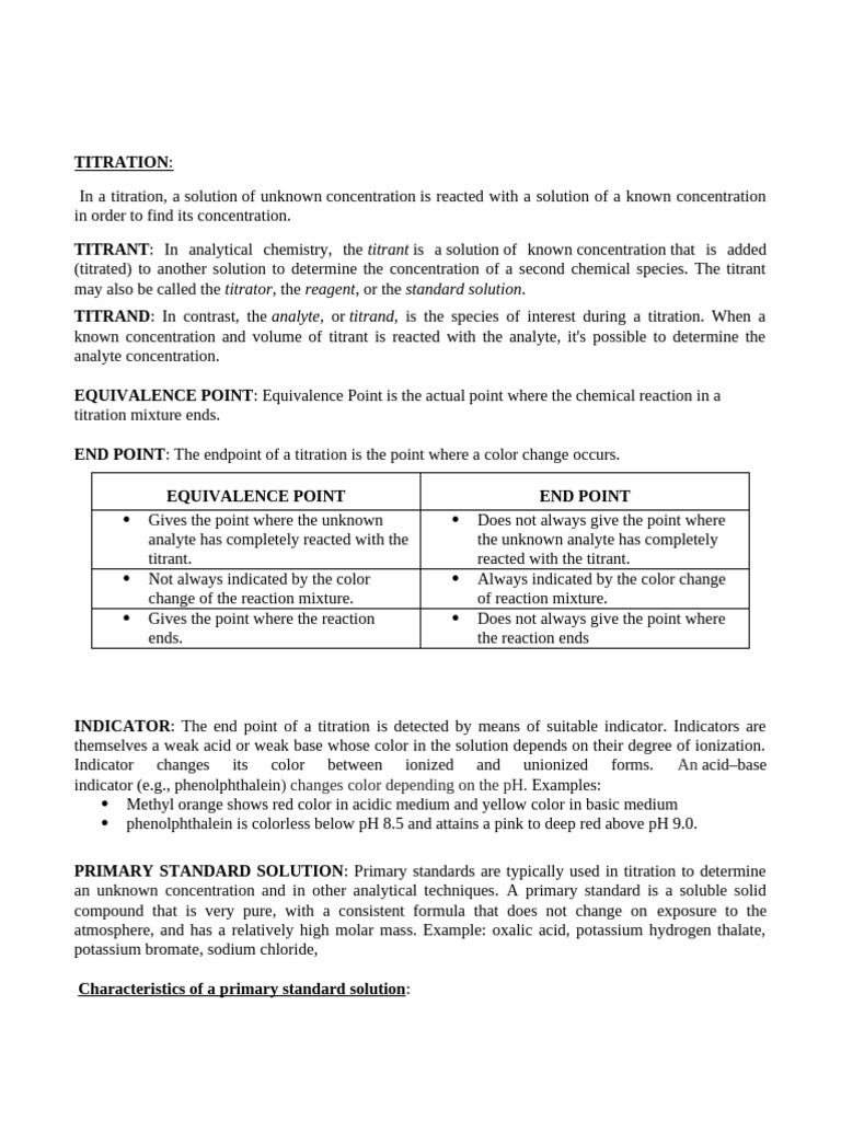 Titration Intro | PDF | Titration | Chemistry
