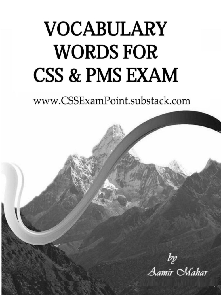 Vocabulary Words For CSS & PCS Exam | PDF