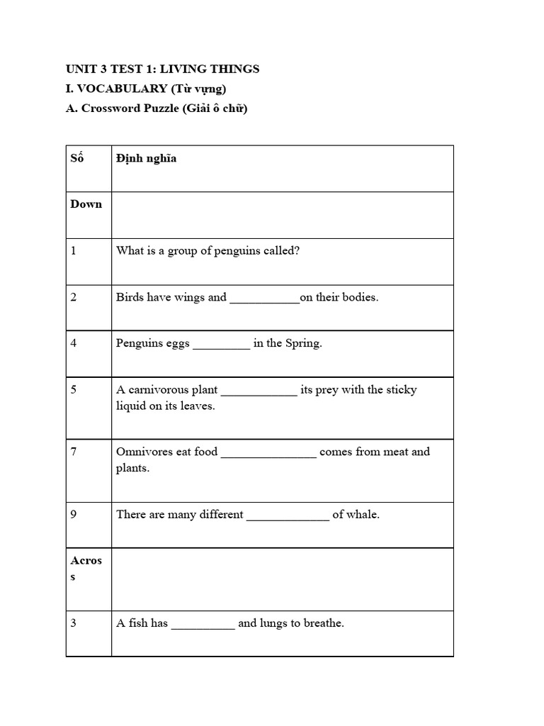Living Things Unit Test Overview | PDF | Amphibian | Foods